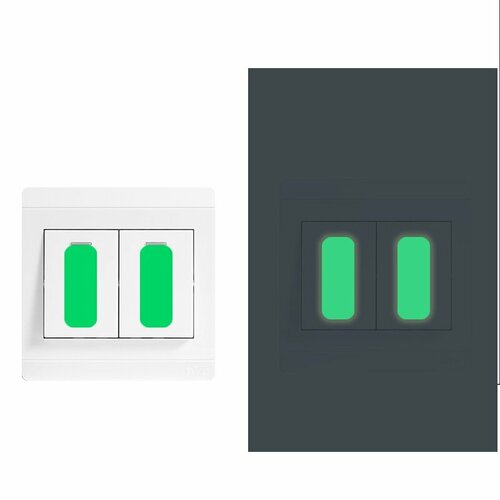 Наклейки на выключатель светящиеся 10 шт зеленый\зеленый неон
