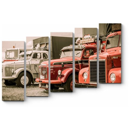 Модульная картина Красные грузовики 160x112
