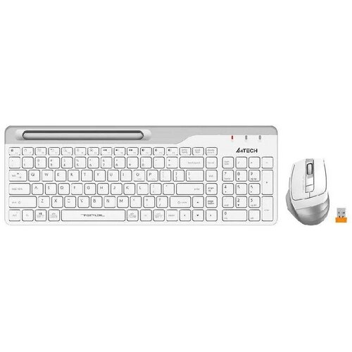 Комплект: клавиатура и мышь, A4TECH, USB, беспроводной, белого цвета