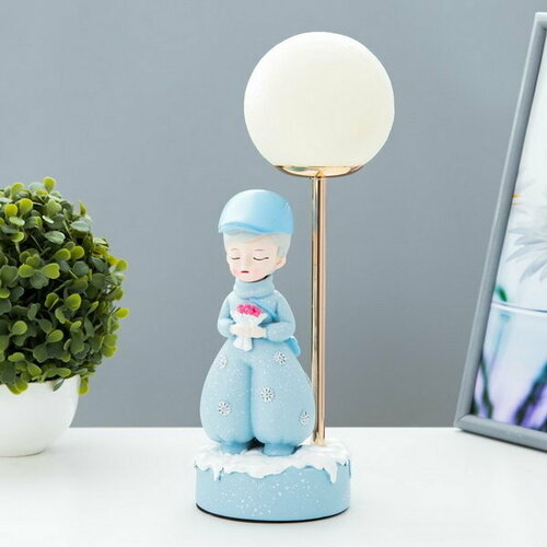 Настольная лампа "Девушка" LED USB голубой 14х10.5х31.5 см