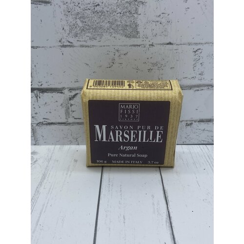 Mario Fissi 1937 Pure Natural Marseille Soap Argan Марсельское мыло натуральное с оливковым маслом и Арганой 106 гр
