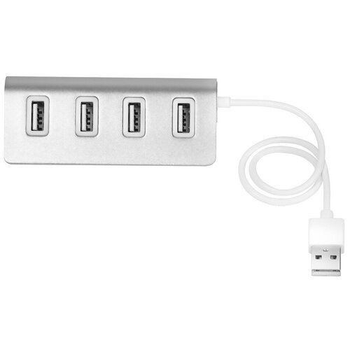 USB-концентратор  GCR GCR-UH224S, разъемов: 4, 20 см, серебристый