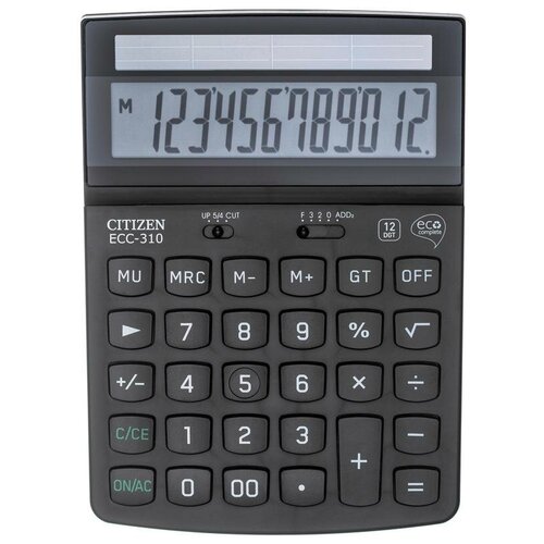 Калькулятор бухгалтерский CITIZEN ECC-310, черный