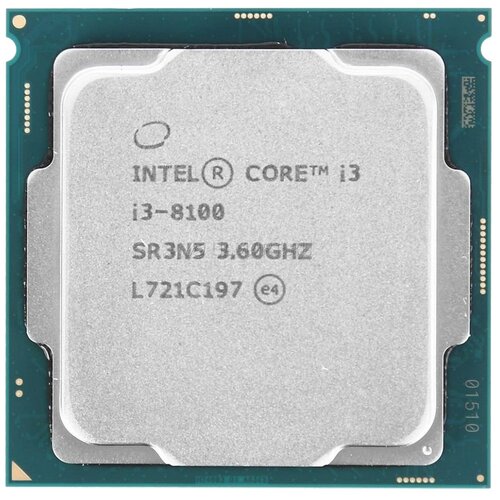 Процессор Intel Core i3-8100 LGA1151 v2,  4 x 3600 МГц, OEM