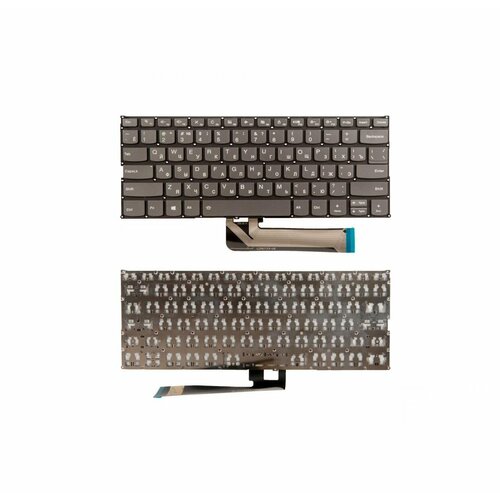Keyboard / Клавиатура для ноутбука Lenovo Yoga 530-14IKB, 530-14IKB, 730-13IKB, 730-13IWL, 730-15IKB, 730-15IWL серые кнопки с подсветкой