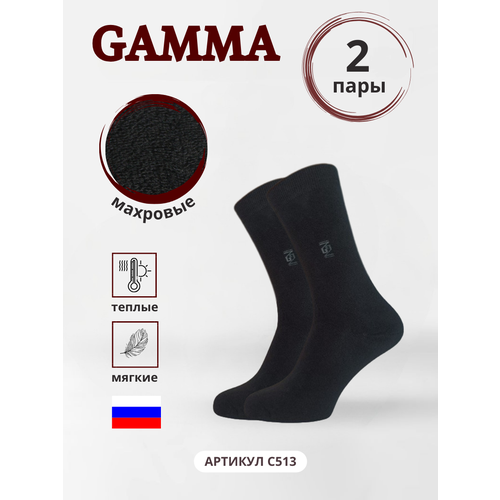 Носки ГАММА, 2 пары, размер 25-27, черный