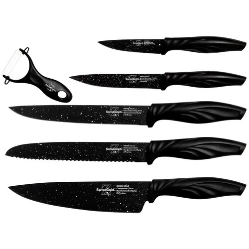Набор ножей Шеф-нож Swiss Gold SG-9200/SG-9252, черный матовый