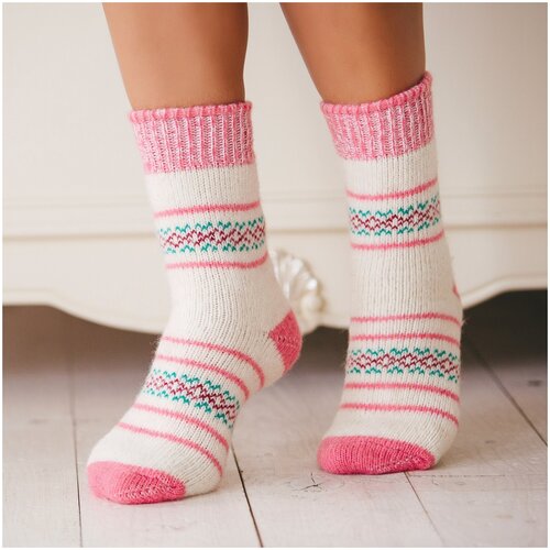Носки Бабушкины носки, размер 35-37, белый, розовый