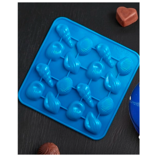 Силиконовая форма для шоколада Ракушки 16 ячеек