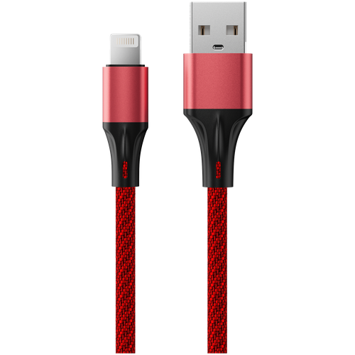 Кабель для быстрой зарядки Accesstyle USB Type-A - Lightning 24-F200M смартфонов iPhone, планшетов, ноутбуков, красный