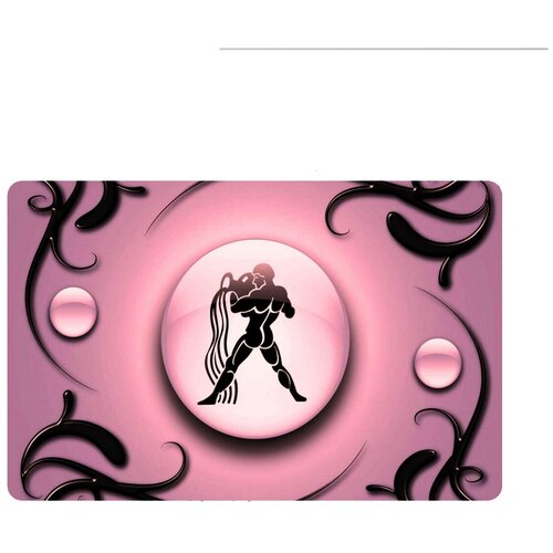 Коврик для мыши 420*290*3 CoolPodarok Знаки Зодиака Водолей Розовый фон