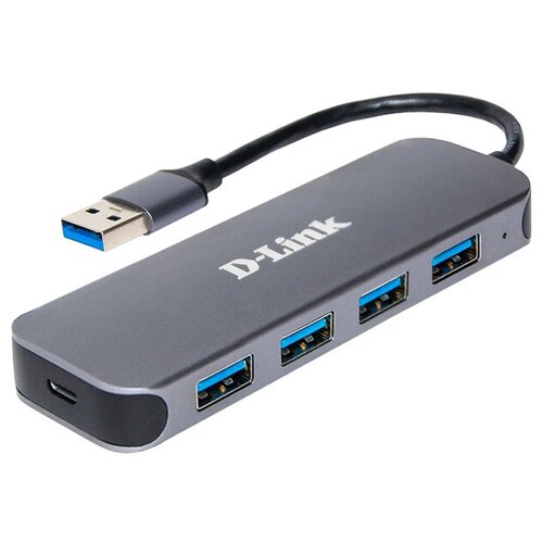 USB-концентратор  D-Link DUB-1341/C, разъемов: 4, черный