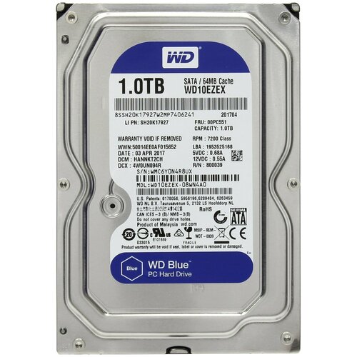 Жесткий диск Western Digital WD Blue 1 ТБ WD10EZEX