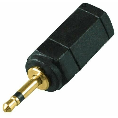 Переходник 2.5 mm jack (Male) моно - 3.5 mm jack (Female) моно, пластик "позолоченный" , комплект - 3 штуки