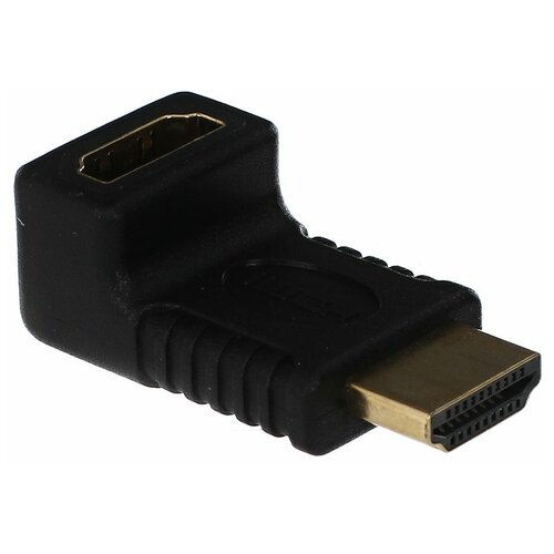 Переходник/адаптер VCOM HDMI - HDMI Г-образный (CA320), 0.04 м, черный