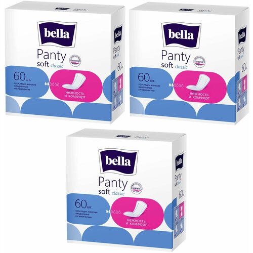 BELLA Прокладки ежедневные Panty Soft Classic 60шт толщина 3мм, набор 3шт