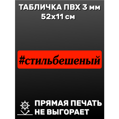 Табличка информационная #стильбешеный 52х11 см