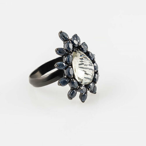 Кольцо Milana Silver, серебро, 925 проба, празиолит, сапфир, размер 19