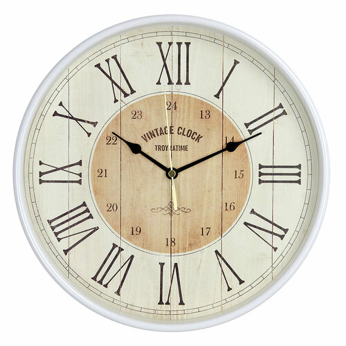 Часы настенные круглые Винтаж d30 см белые