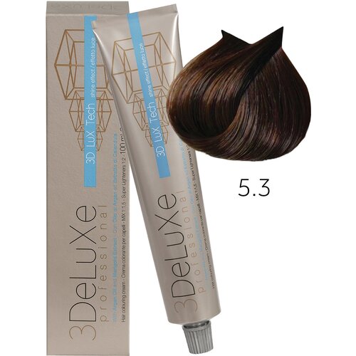3Deluxe крем-краска для волос 3D Lux Tech, 5.35 светло-каштановый шоколадный, 100 мл