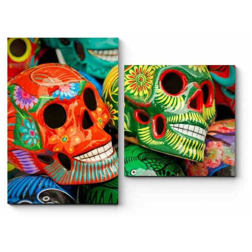Модульная картина Символ смерти. Краски Мексики. 80x60
