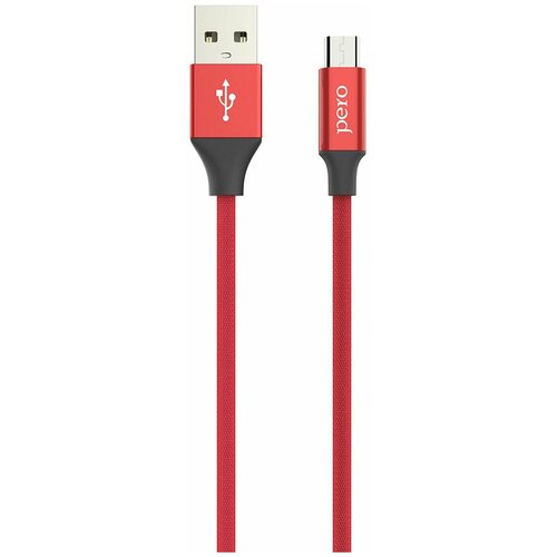 Дата-кабель PERO DC-02 micro-USB, 2А, 1м, красный