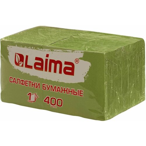 Салфетки Laima Big Pack бумажные зеленые 24*24см 400шт х2шт