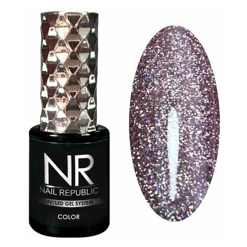 Nail Republic гель-лак для ногтей Color, 10 мл, 10 г, 415 мерцающий темно-розовый