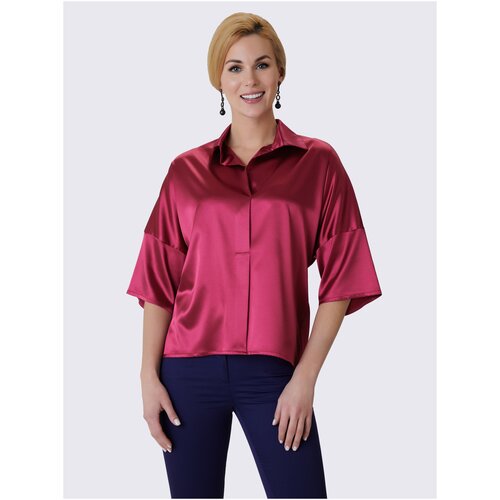Блуза  Арт-Деко, размер 48, бордовый