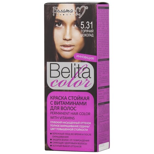 Белита-М Belita Color Стойкая краска для волос, 5.31 горячий шоколад, 100 мл