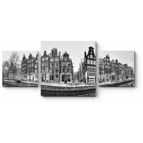 Модульная картина Монохромный Амстердам 70x30