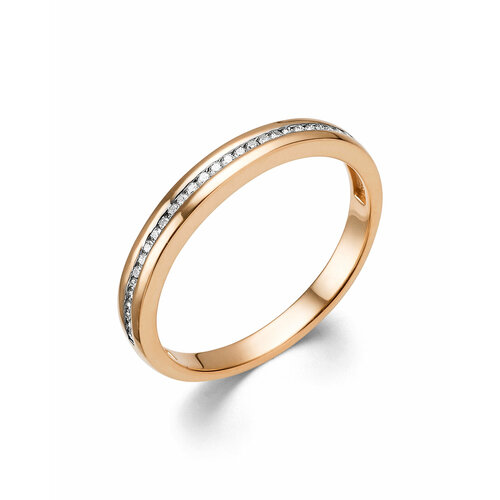 Кольцо обручальное Dewi, красное золото, 585 проба, бриллиант, размер 20, золотой