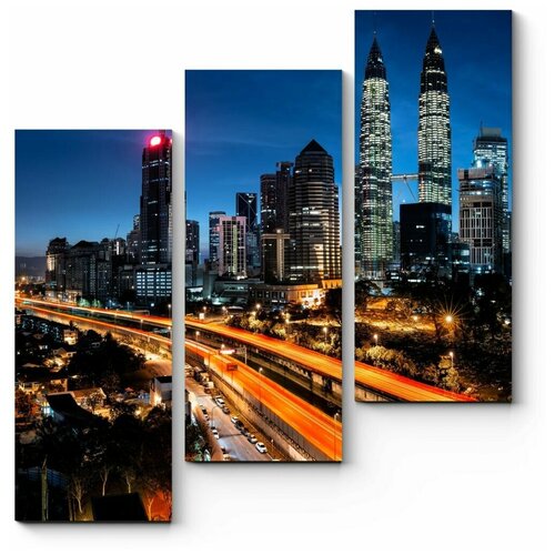 Модульная картина Пробуждающийся Куала-Лумпур на рассвете 120x128