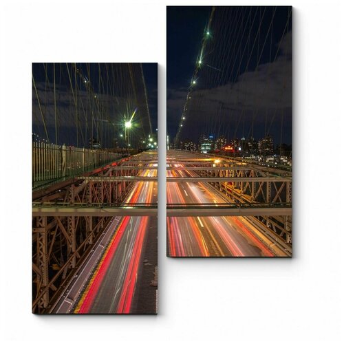 Модульная картина Ночной мост60x75