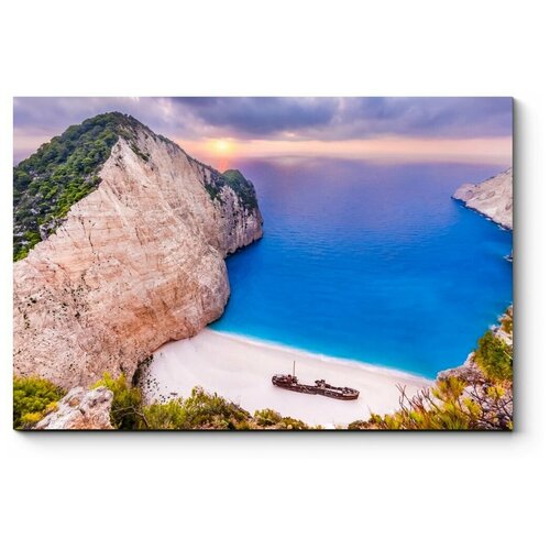 Модульная картина Закат на пляже Греции 30x20