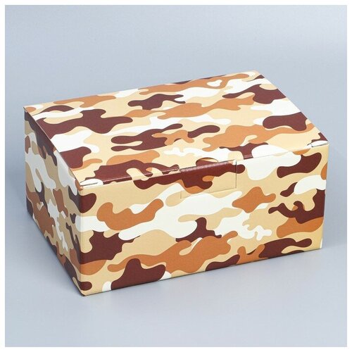 Коробка подарочная сборная, упаковка, «Милитари», 22 х 15 х 10 см