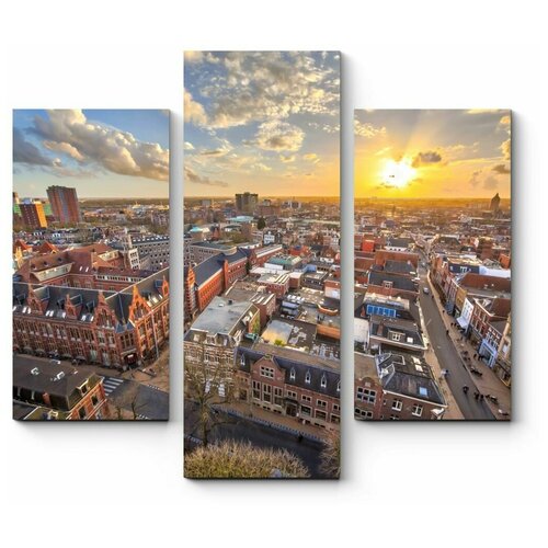 Модульная картина Чарующий Амстердам на закате. 100x90