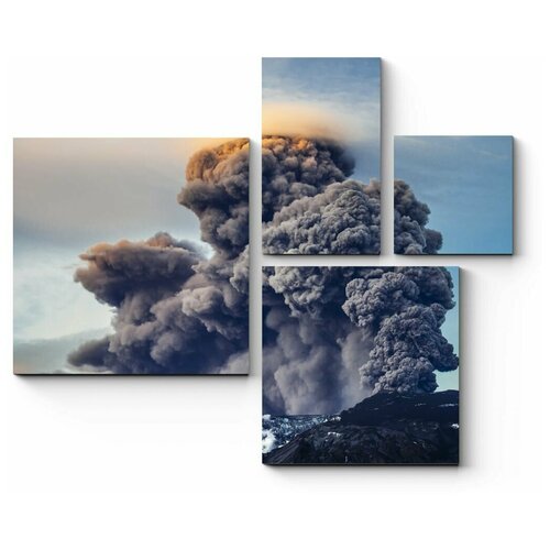 Модульная картина Извержение вулкана горы Онтаке 112x93