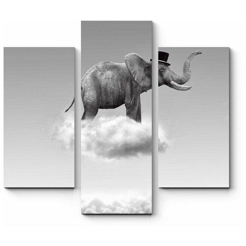 Модульная картина Летающий слон 60x54