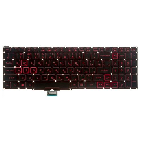 Клавиатура для ноутбука Acer Nitro 5 AN515 54, AN515-54, AN515-43, AN517-51, Nitro 7 AN715 51, AN715-51, черная с красной подсветкой