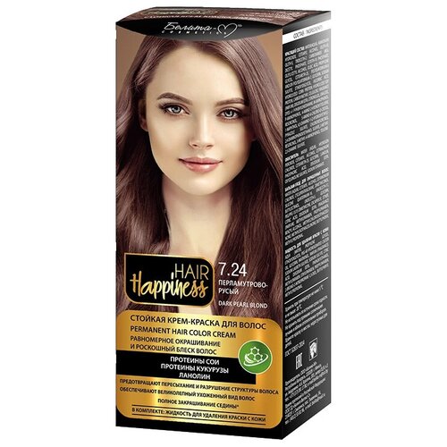 Белита-М Hair Happiness крем-краска для волос, 7.24 перламутрово-русый, 90 мл