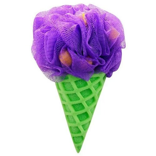 DOLCE MILK Мочалка мороженое зеленая/фиолетовая