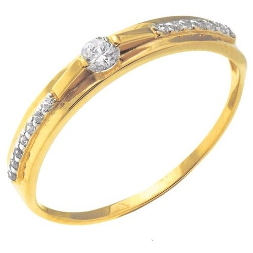 Кольцо Diamond Prime, красное золото, 585 проба, бриллиант, размер 17