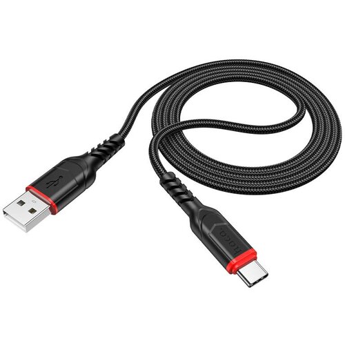 USB кабель HOCO X59 Victory Type-C, 2.4А, 1м, нейлон (черный)