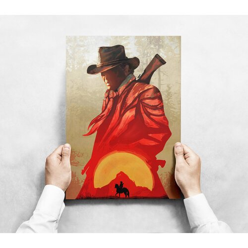 Плакат "Red Dead Redemption 2" / Интерьерный постер формата А4 (21х30 см) c черной рамкой
