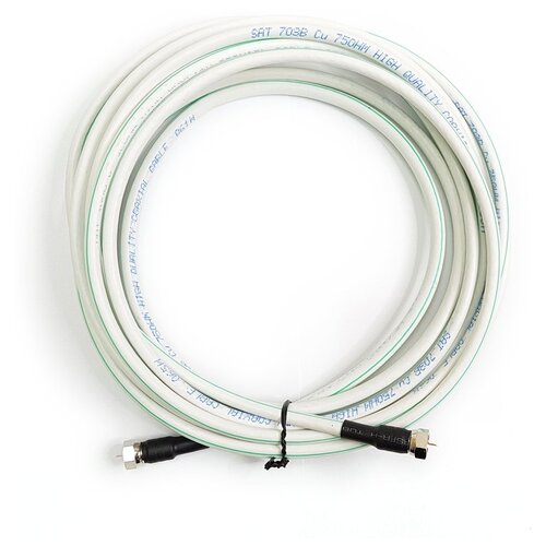 Коаксиальный кабель SAT-703 (RG-6) с разъемами F-male (F113-55), 20 метров