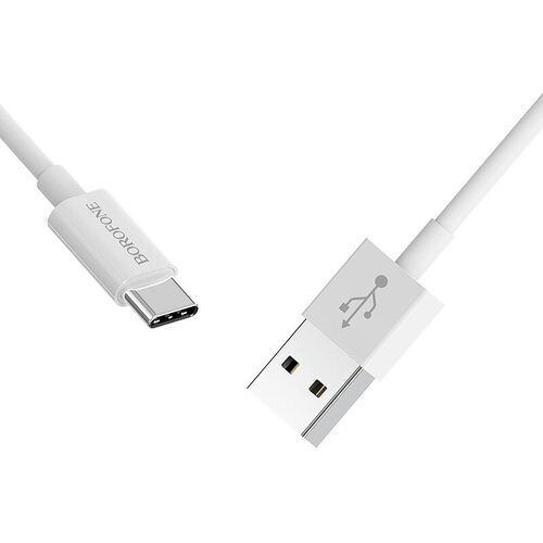 USB кабель BOROFONE BX22 Bloom Type-C, 1м, 3A, PVC (белый)