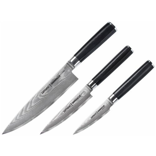 Набор ножей Шеф-нож Samura Damascus SD-0230, лезвие: 20 см, черный