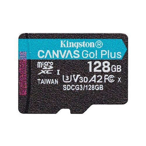 Карта памяти Kingston CANVAS Go! Plus - SDCG3/128GB - microSDXC UHS-I, U3, V30, A2 - 170/90МБ/с без адаптера