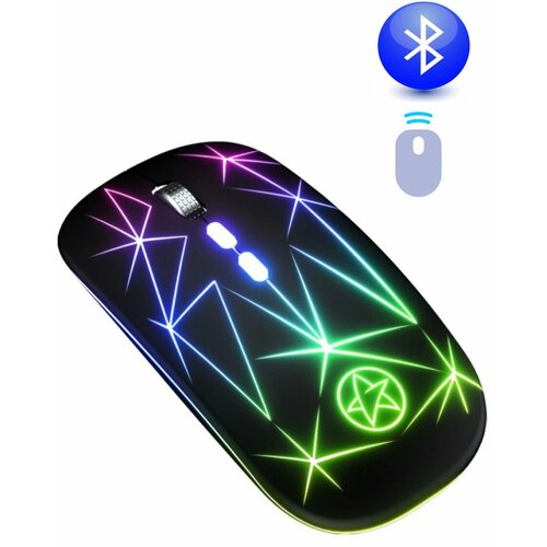 Мышь компьютерная беспроводное Bluetooth подключение с подсветкой, с бесшумным нажатием